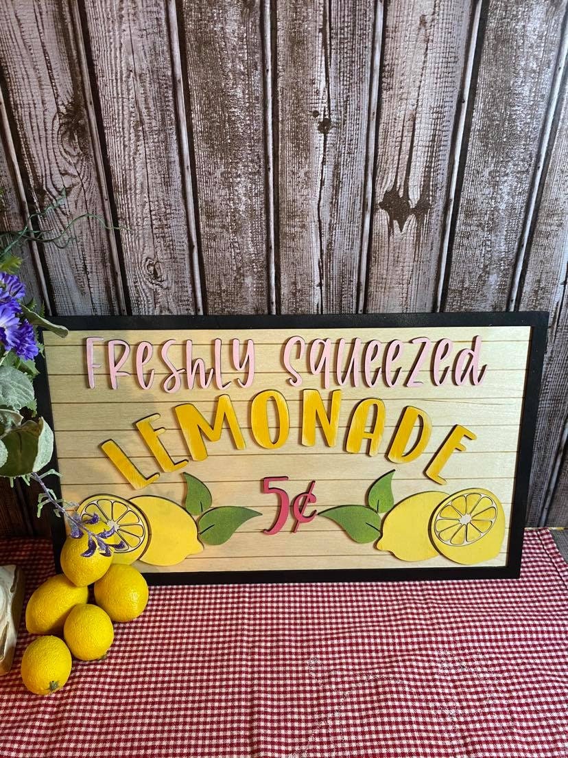 Freshly Squeezed Lemonade Sign-frame-spring-digital Download-glowforge ...