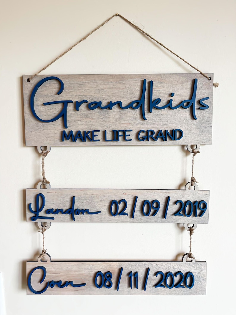 Grandkids Make Life Grand-sign-custom-grandparents Day Gift ...