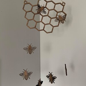 Bee Mobile/wall Piece-bees-honeycomb-cute -digital Download-glowforge ...
