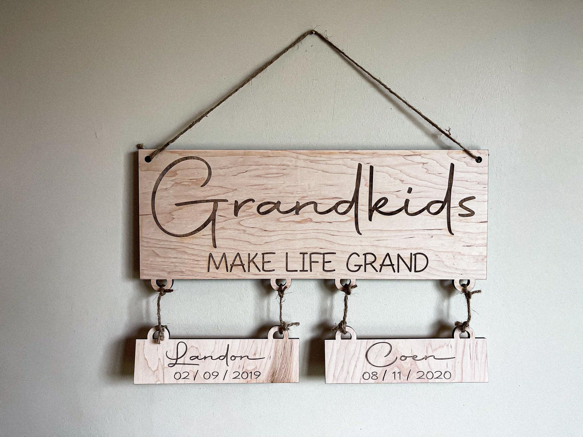 Grandkids Make Life Grand-sign-custom-grandparents Day Gift ...