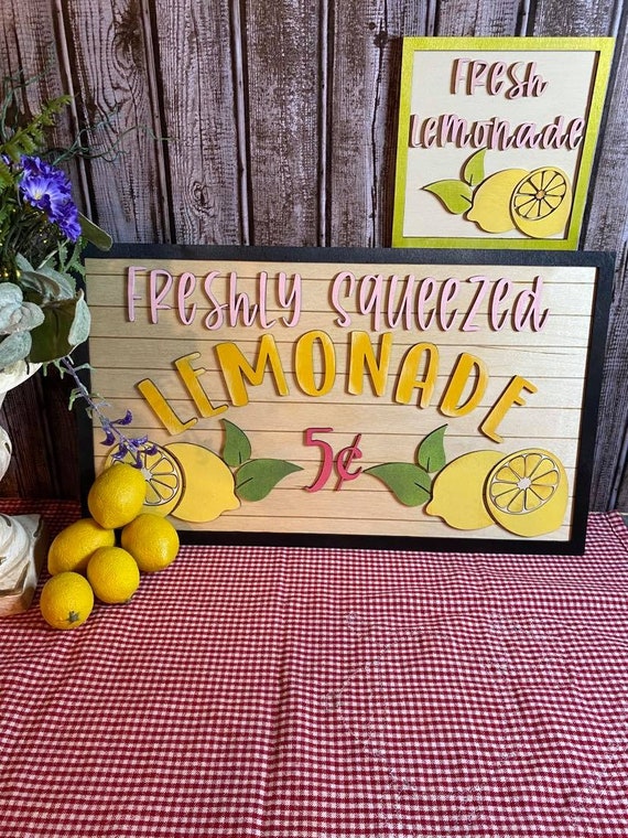 Freshly Squeezed Lemonade Sign-frame-spring-digital | Etsy