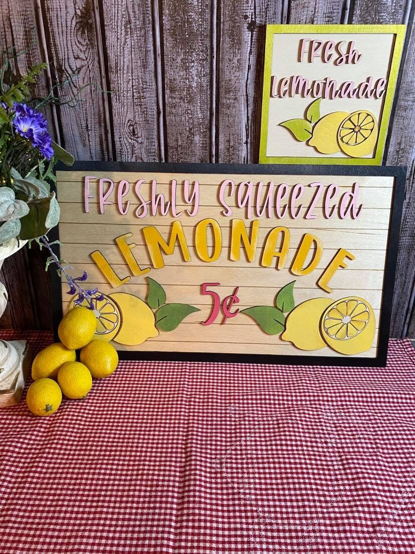Freshly Squeezed Lemonade Sign-frame-spring-digital Download-glowforge ...