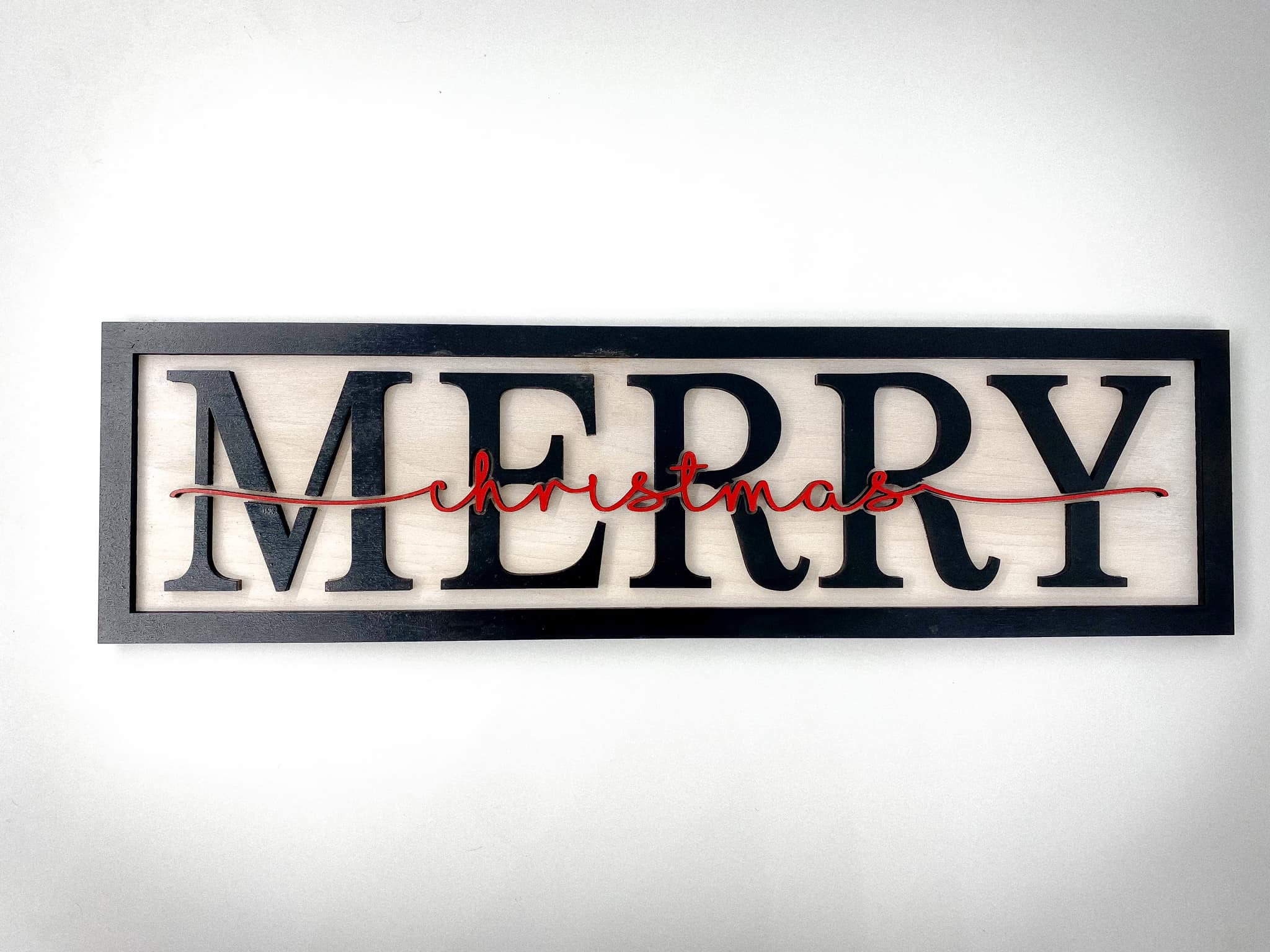 Merry Christmas Knockout Sign- Sign- 2 Layer-framed-digital Download ...