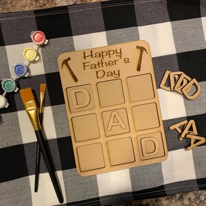 Father's Day Tic Tac Toe-diy-paint Kit-fathers Day-digital Download ...