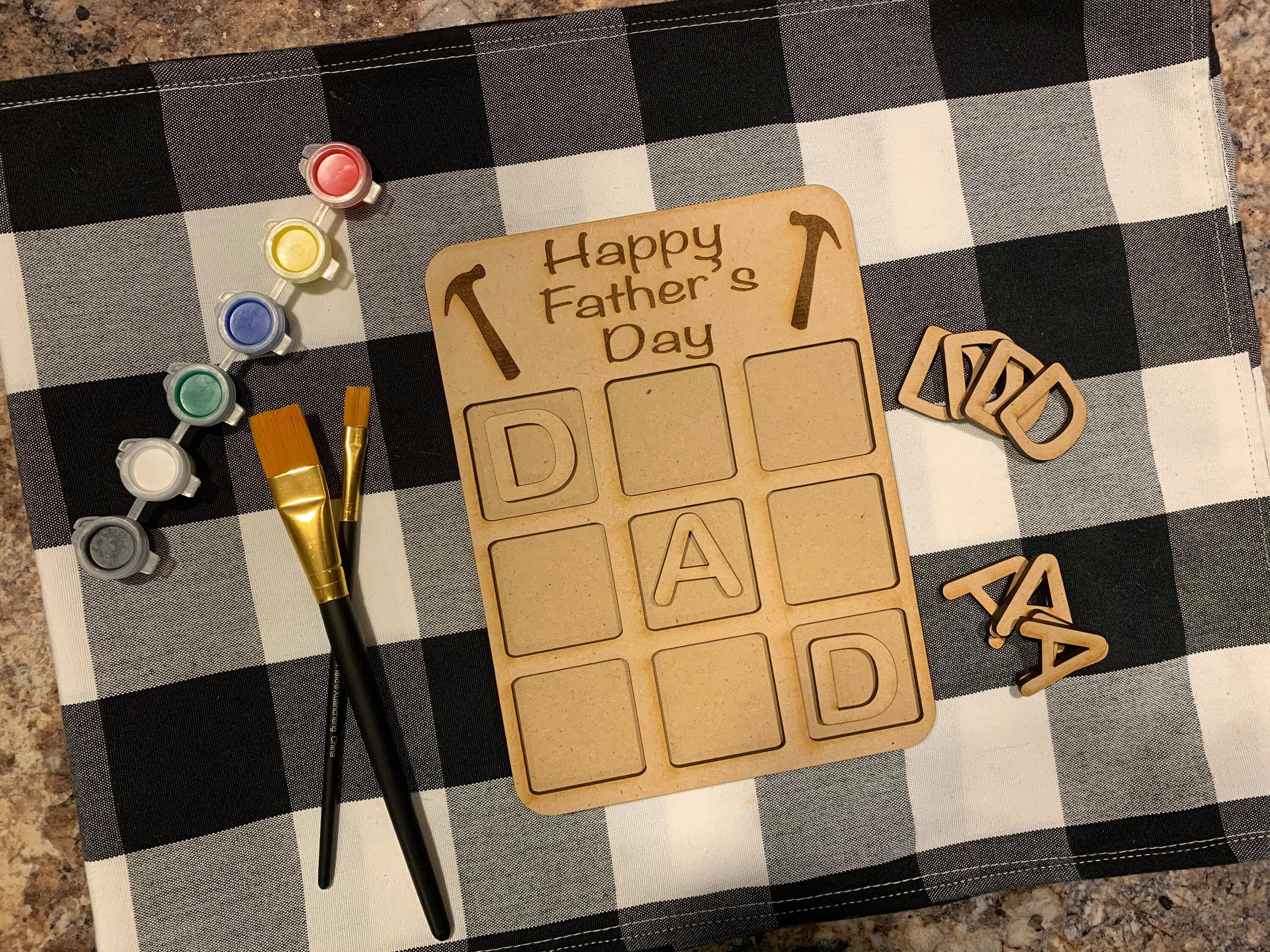 Father's Day Tic Tac Toe-diy-paint Kit-fathers Day-digital | Etsy