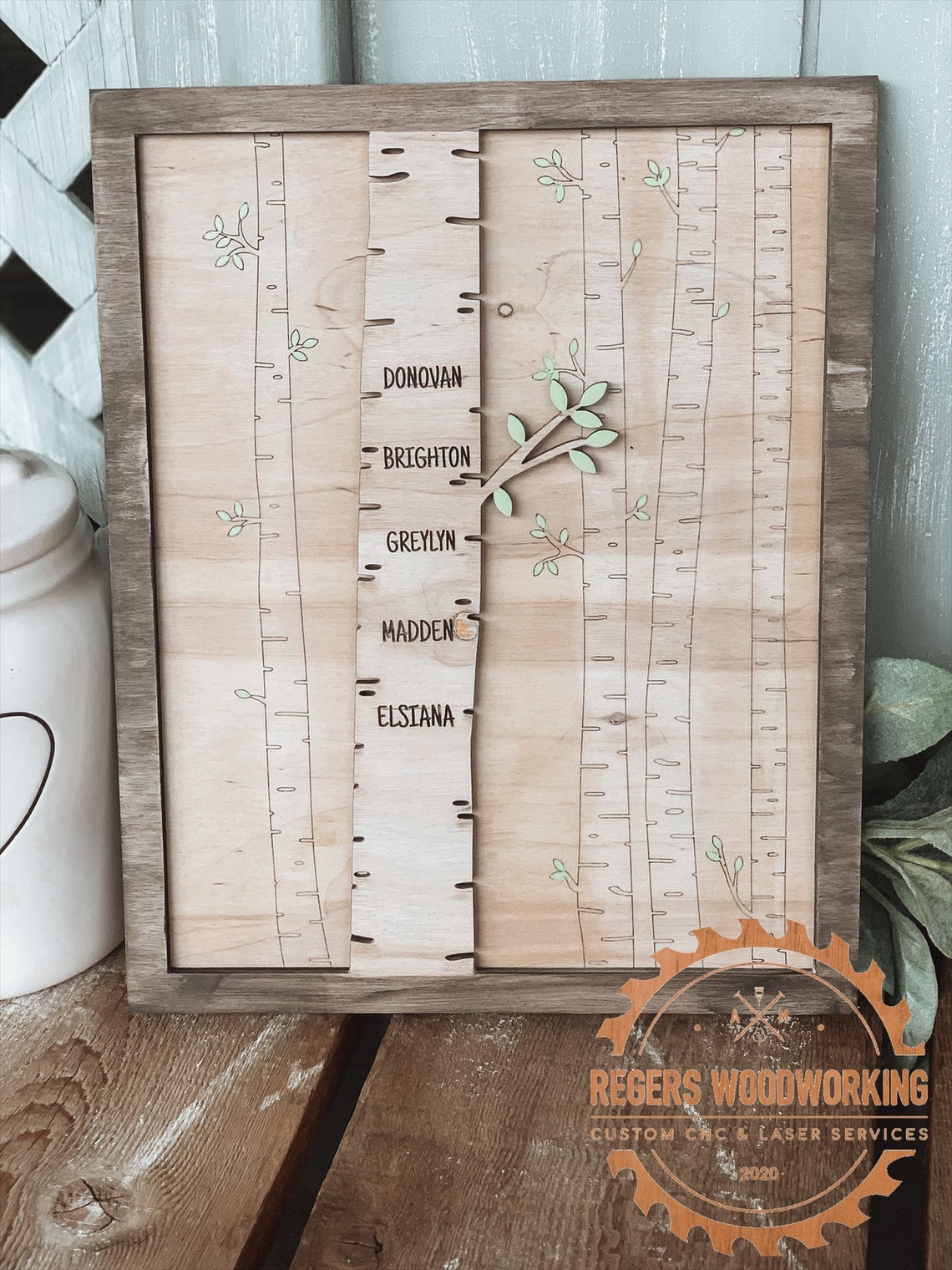 Birch Tree Family Sign-family-sign-birch | Etsy