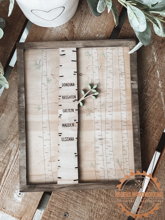 Birch Tree Family Sign-family-sign-birch | Etsy