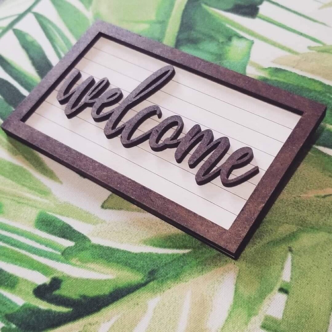 Shiplap Welcome 2 Layer Sign- Shiplap Backer-wall Decor- Welcome ...