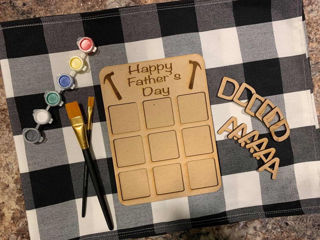Father's Day Tic Tac Toe-diy-paint Kit-fathers Day-digital Download ...
