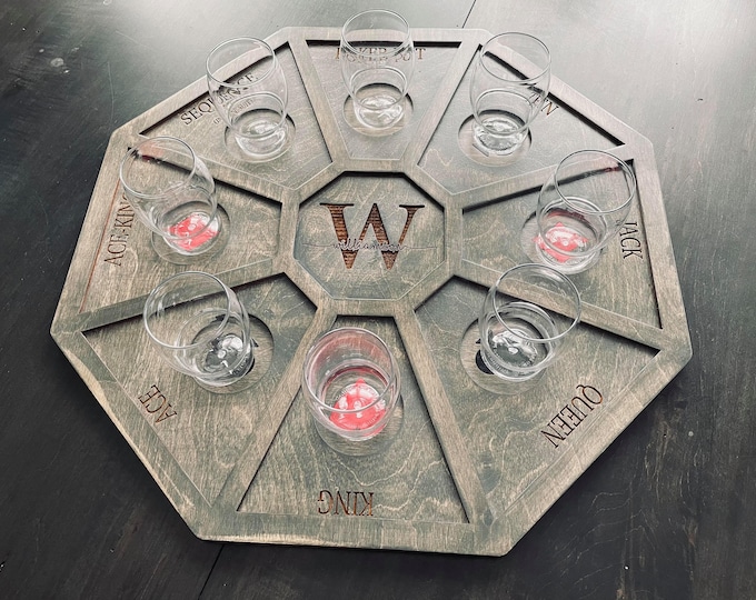 Deep Pocket Rummoli Board With Lazy Susan Base - Etsy Canada