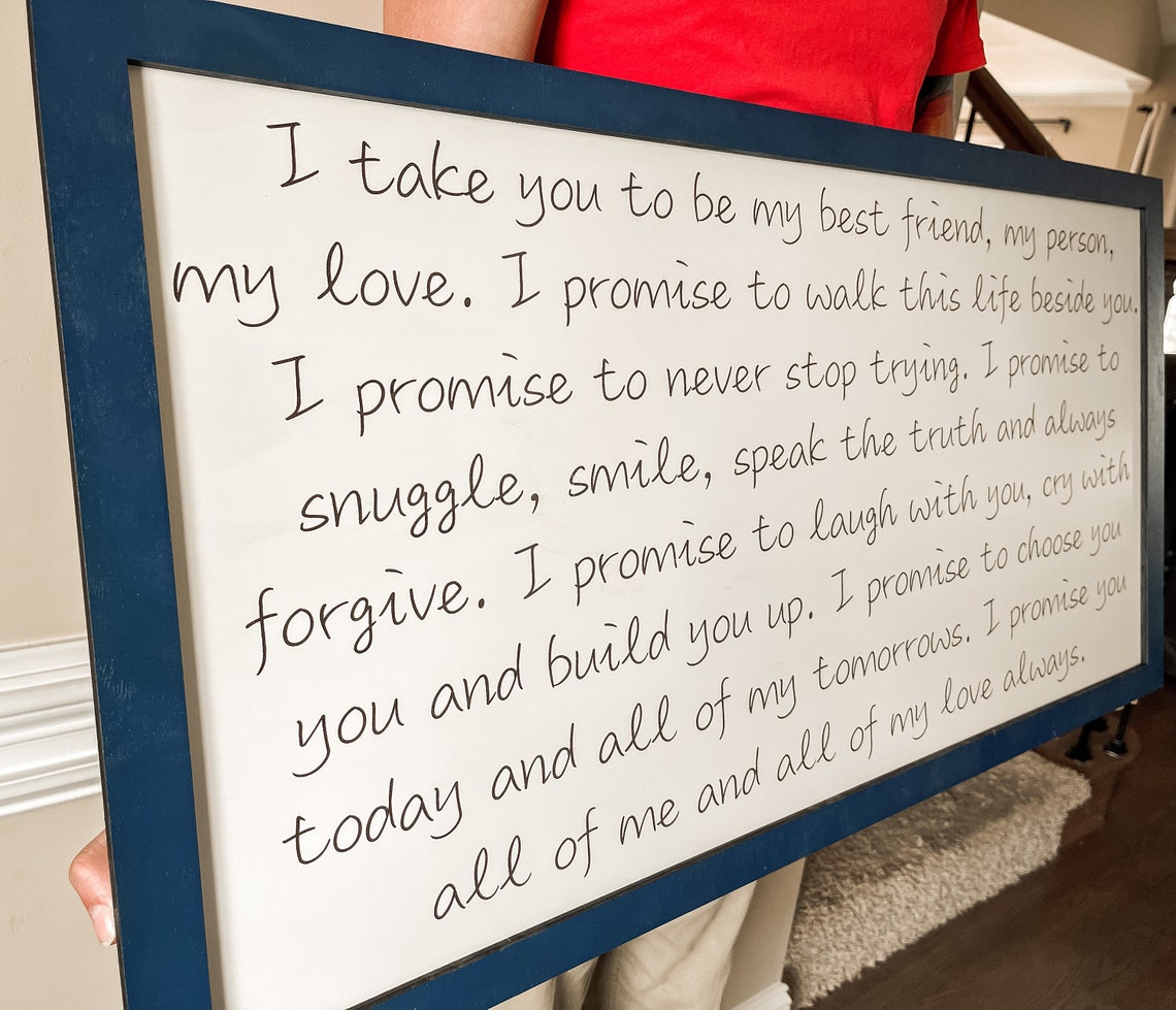 Vow Sign With Frame-couples-cute-large-with Trim-love-digital - Etsy