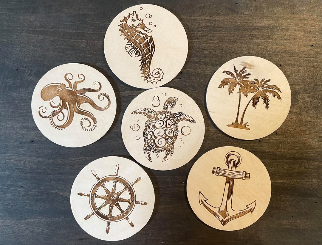 SET OF 6- Coasters -photo-large- Beachy -digital Download-glowforge ...