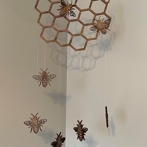 Bee Mobile/wall Piece-bees-honeycomb-cute -digital Download-glowforge ...