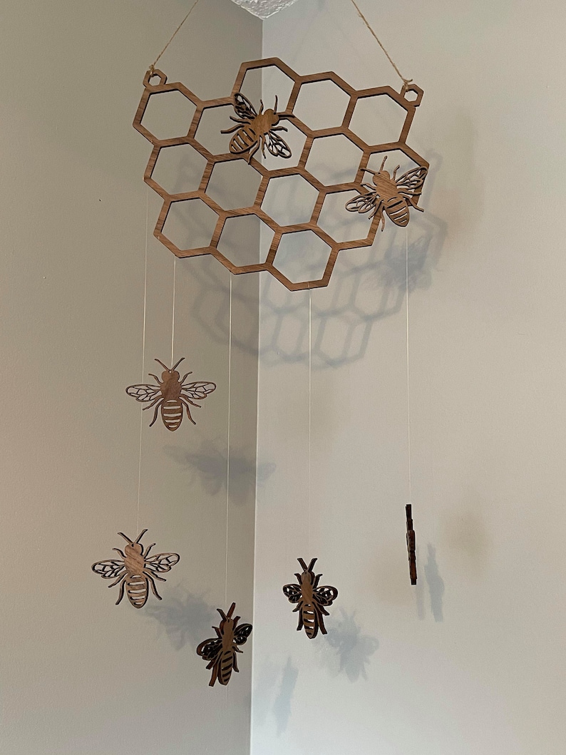 Bee Mobile/wall Piece-bees-honeycomb-cute digital - Etsy