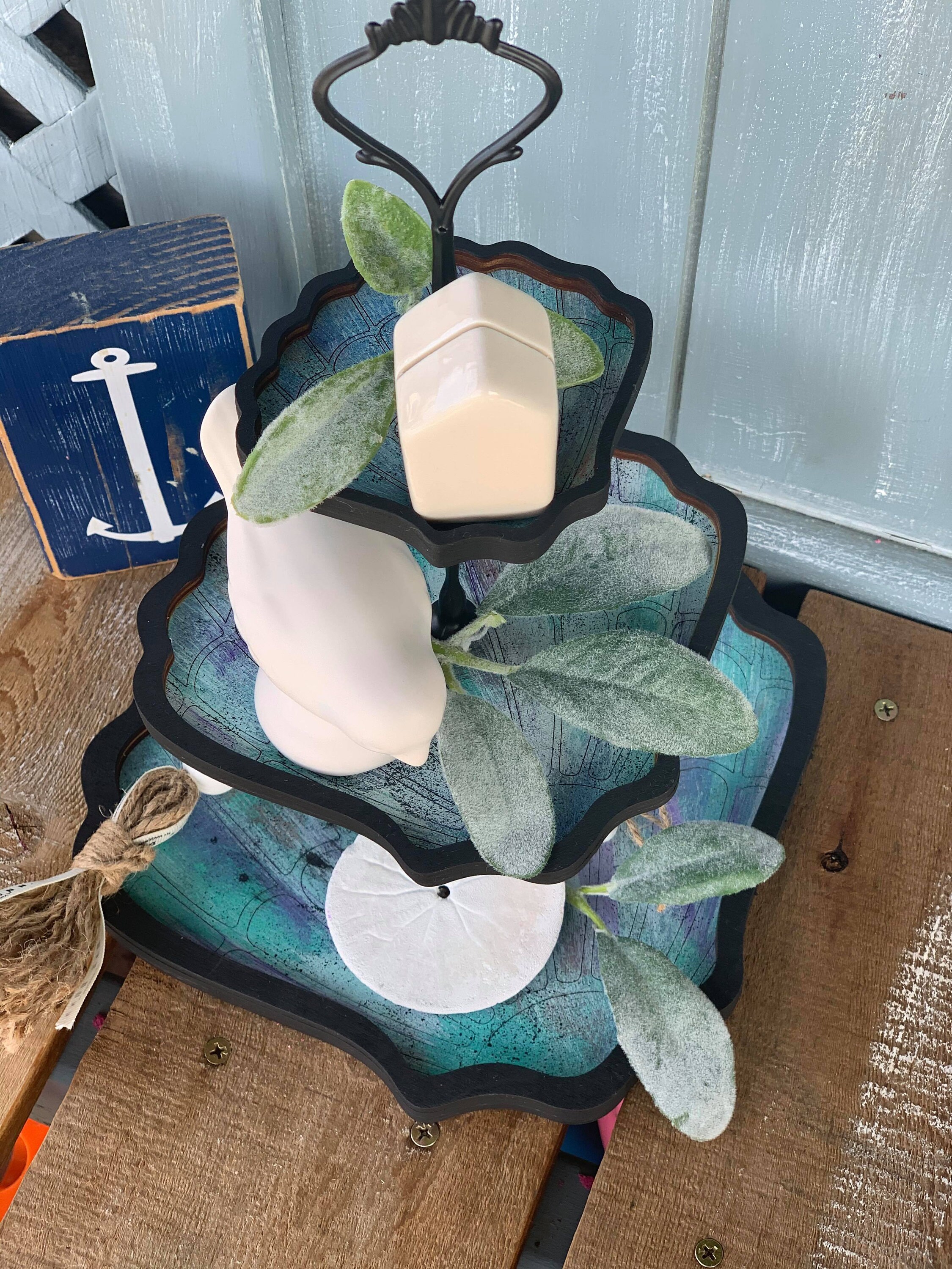 Seashell Tiered Tray-seashell Serving Tray-seashell Ring | Etsy