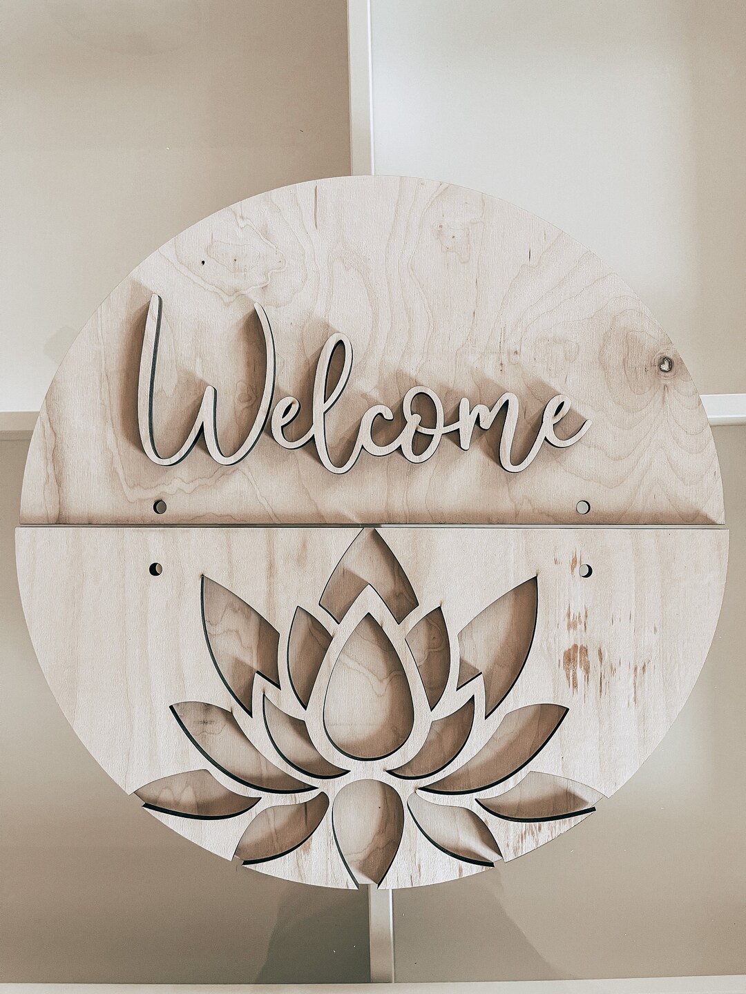 Lotus Door Hanger-cute-lotus-large Sign-all Glowforges-sign-2 Layer ...