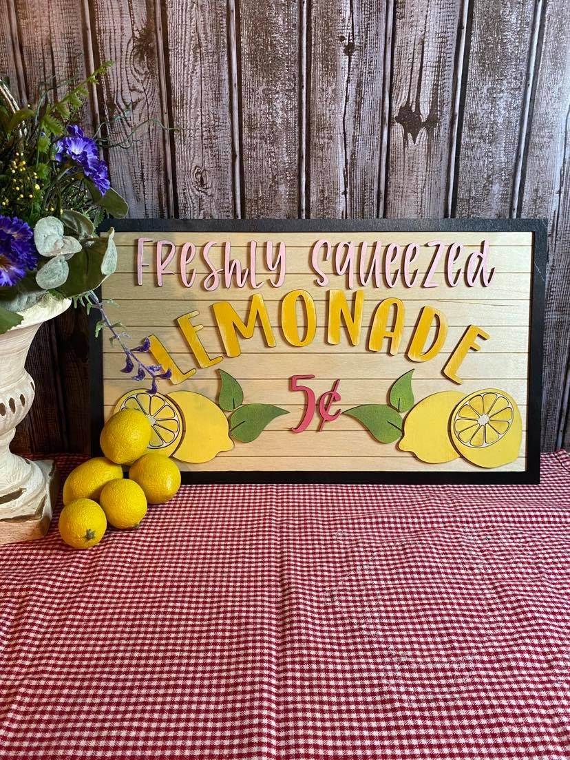 Freshly Squeezed Lemonade Sign-frame-spring-digital Download-glowforge ...