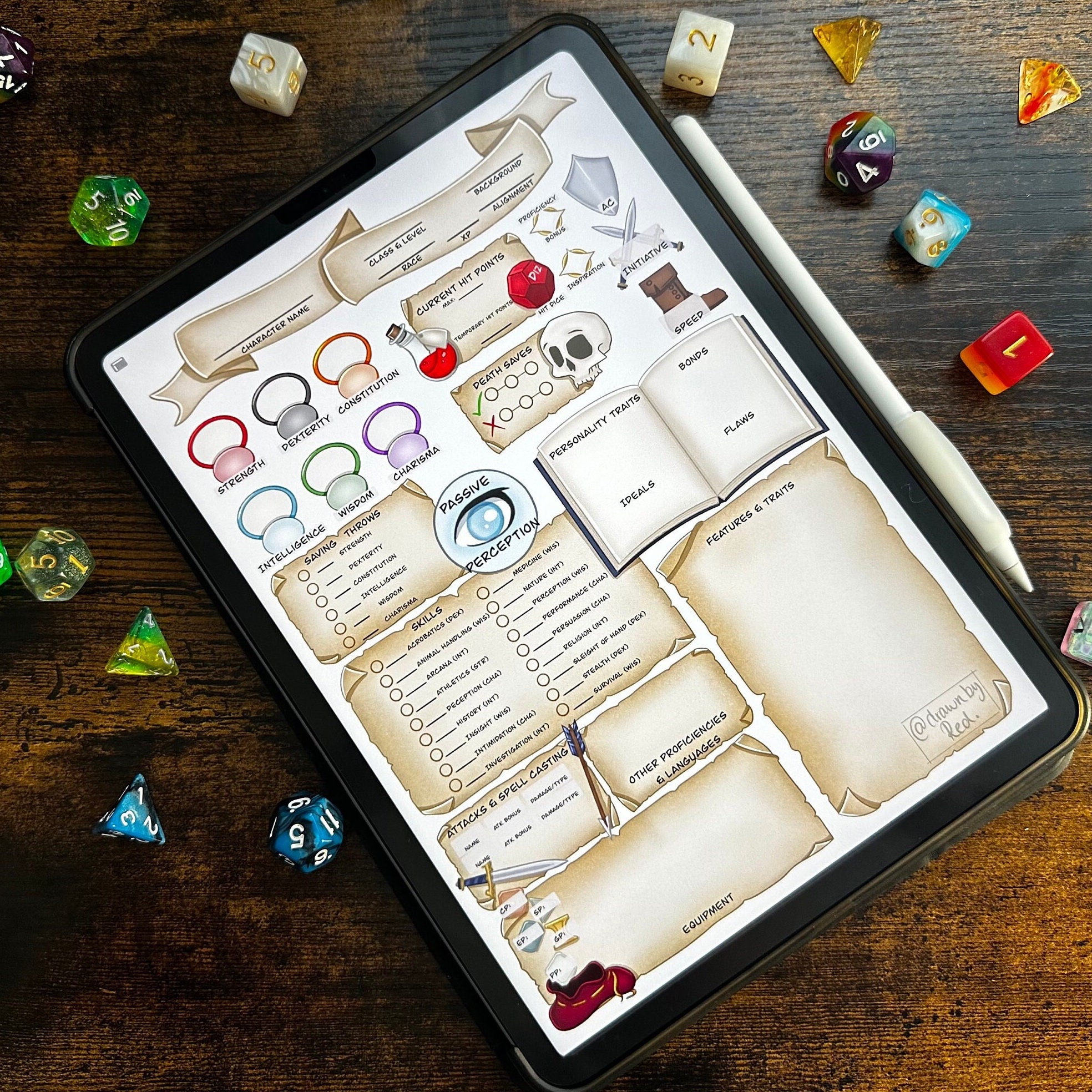 Digital TTRPG Character Sheets - Etsy