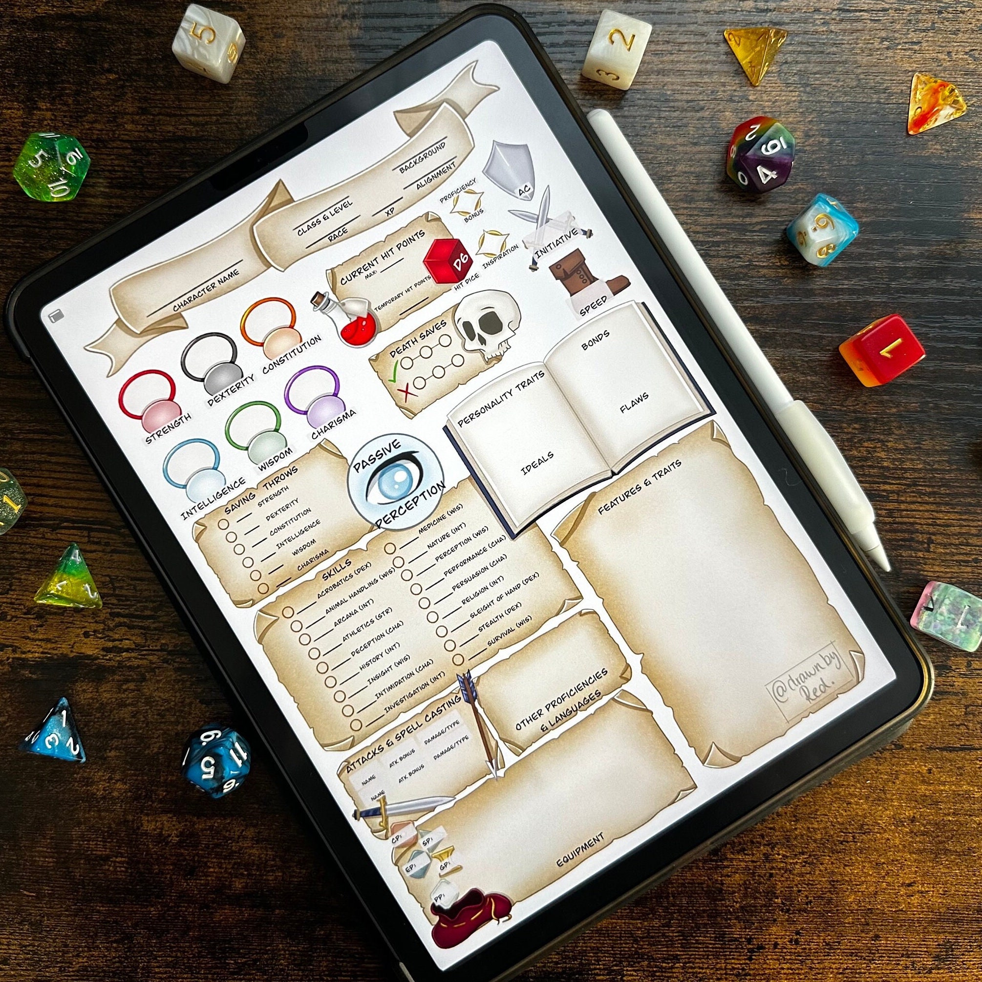 Digital TTRPG Character Sheets - Etsy