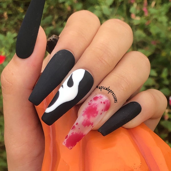 Hand Painted Fake Nails - Etsy