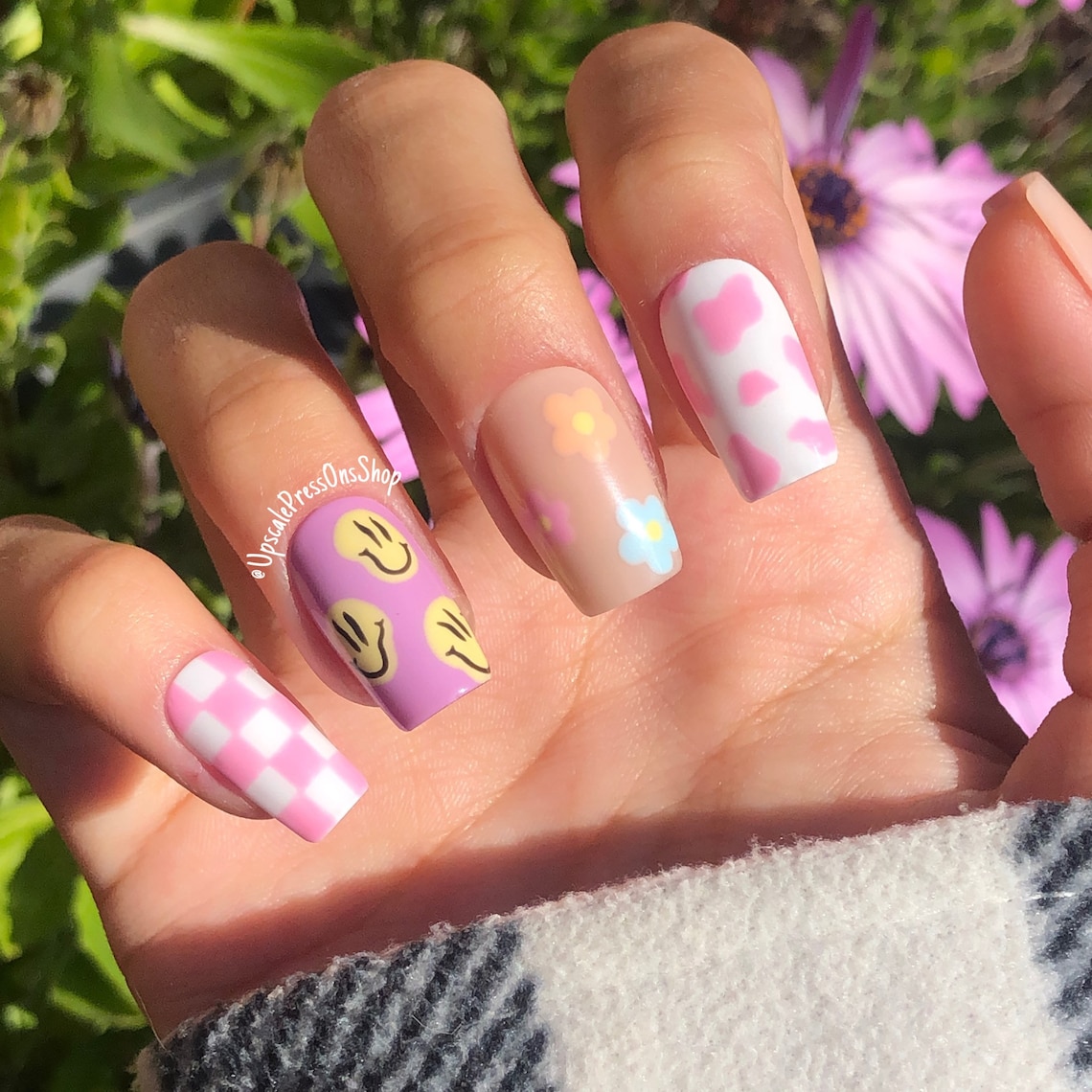 Press on Nails Press Ons Gel Press Ons Abstract Nails - Etsy