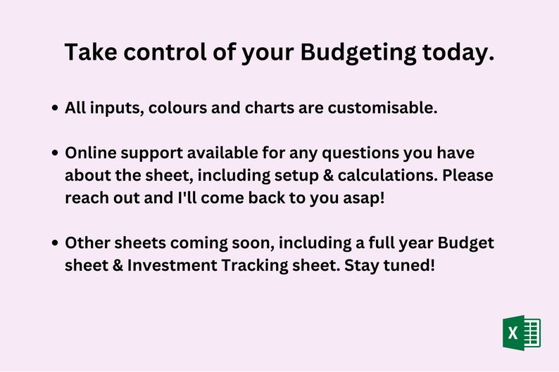 Monthly Budget Spreadsheet Template for Excel, With Automatic Charts ...