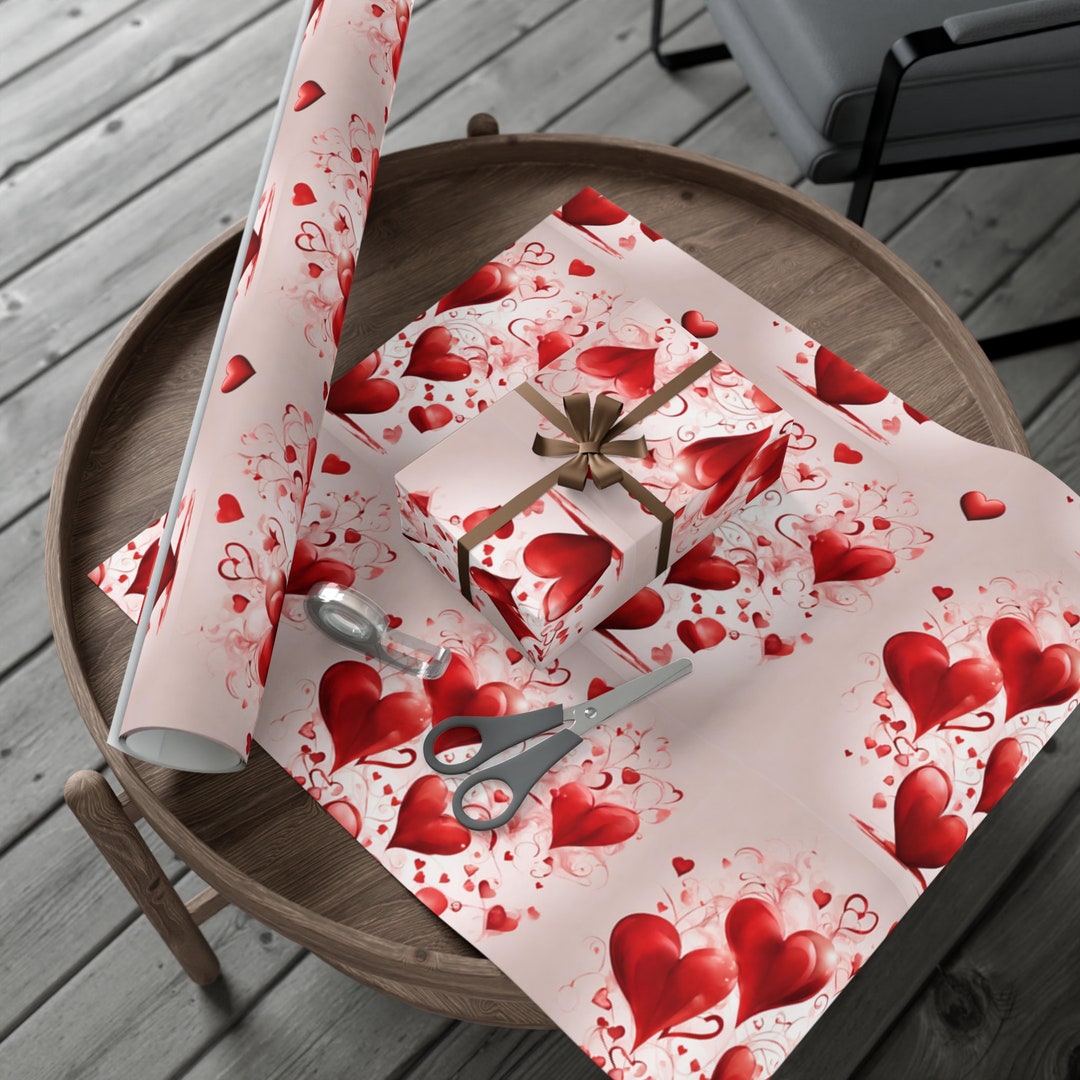 Valentine's Day Love Heart Gift Wrap, Perfect Wrap for That Special ...