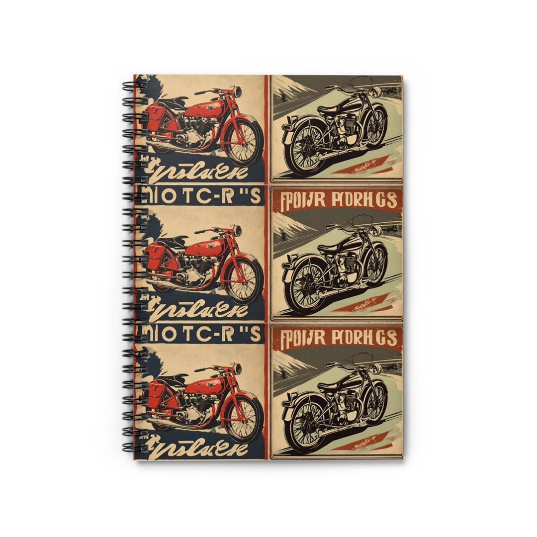 Spiral Notebook - Ruled Line Motorcycle Design, Office Gift, Gift for ...