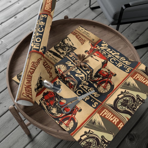 Motorcycle Wrapping Paper - Etsy