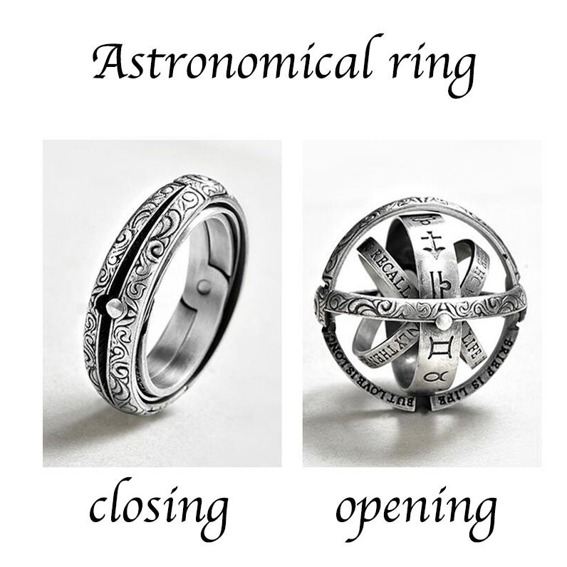 Foldable Astronomical Ring Sterling Silver Rings for Women or - Etsy