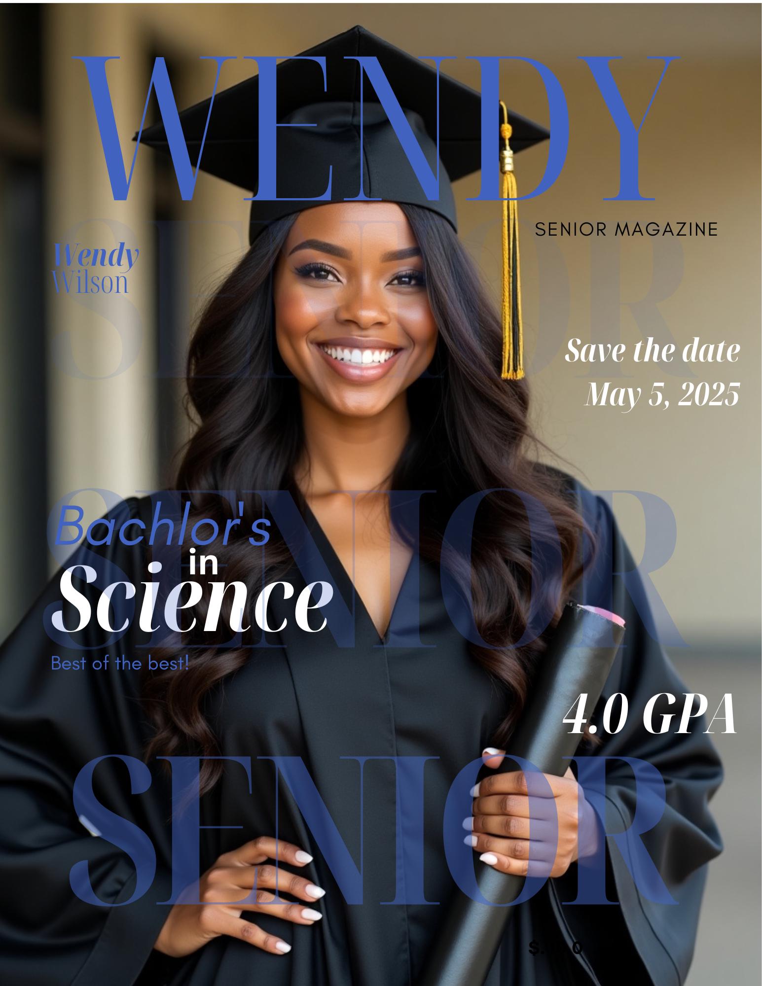 Graduation Magazine Cover Template - Etsy