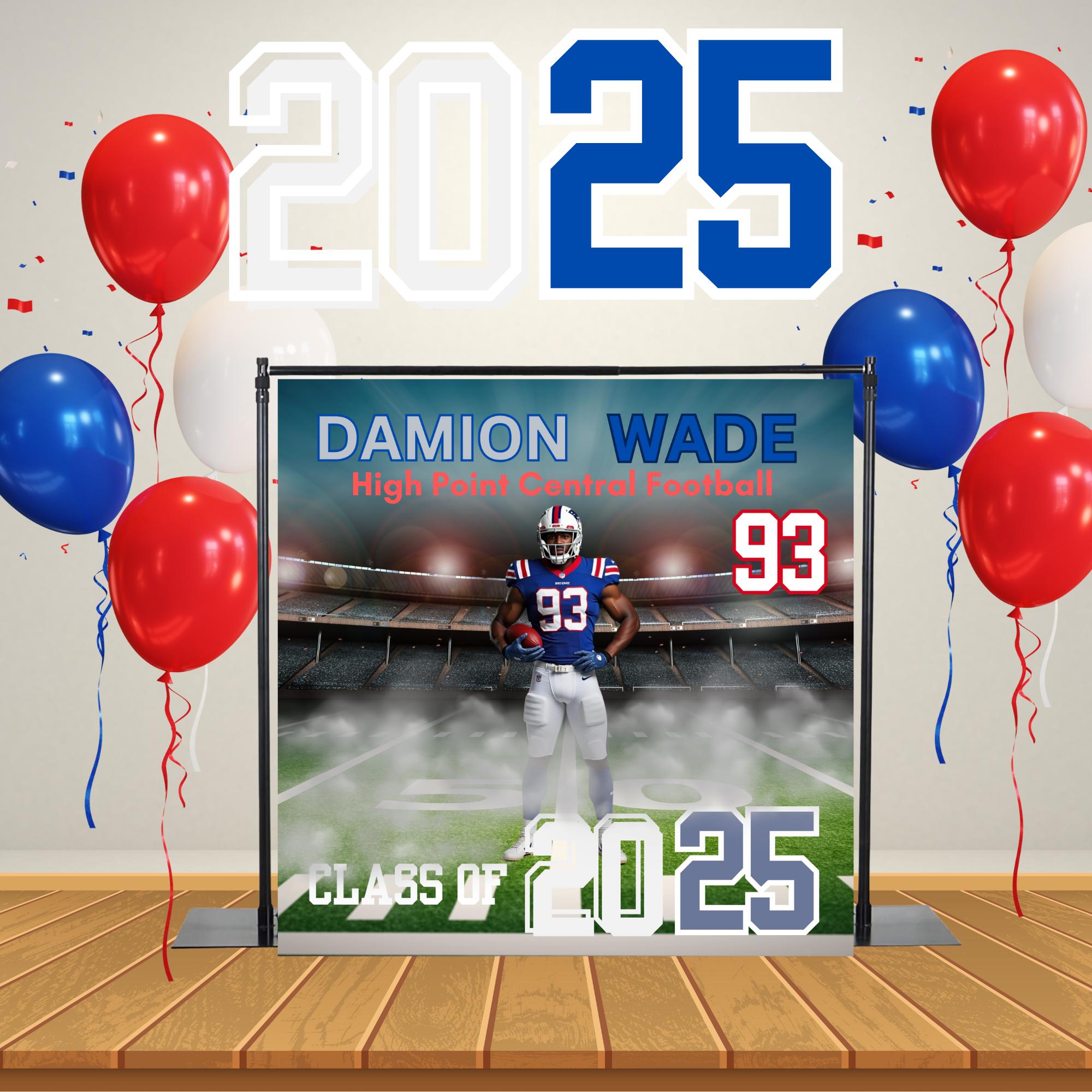 Graduation Football Backdrop Template - Etsy