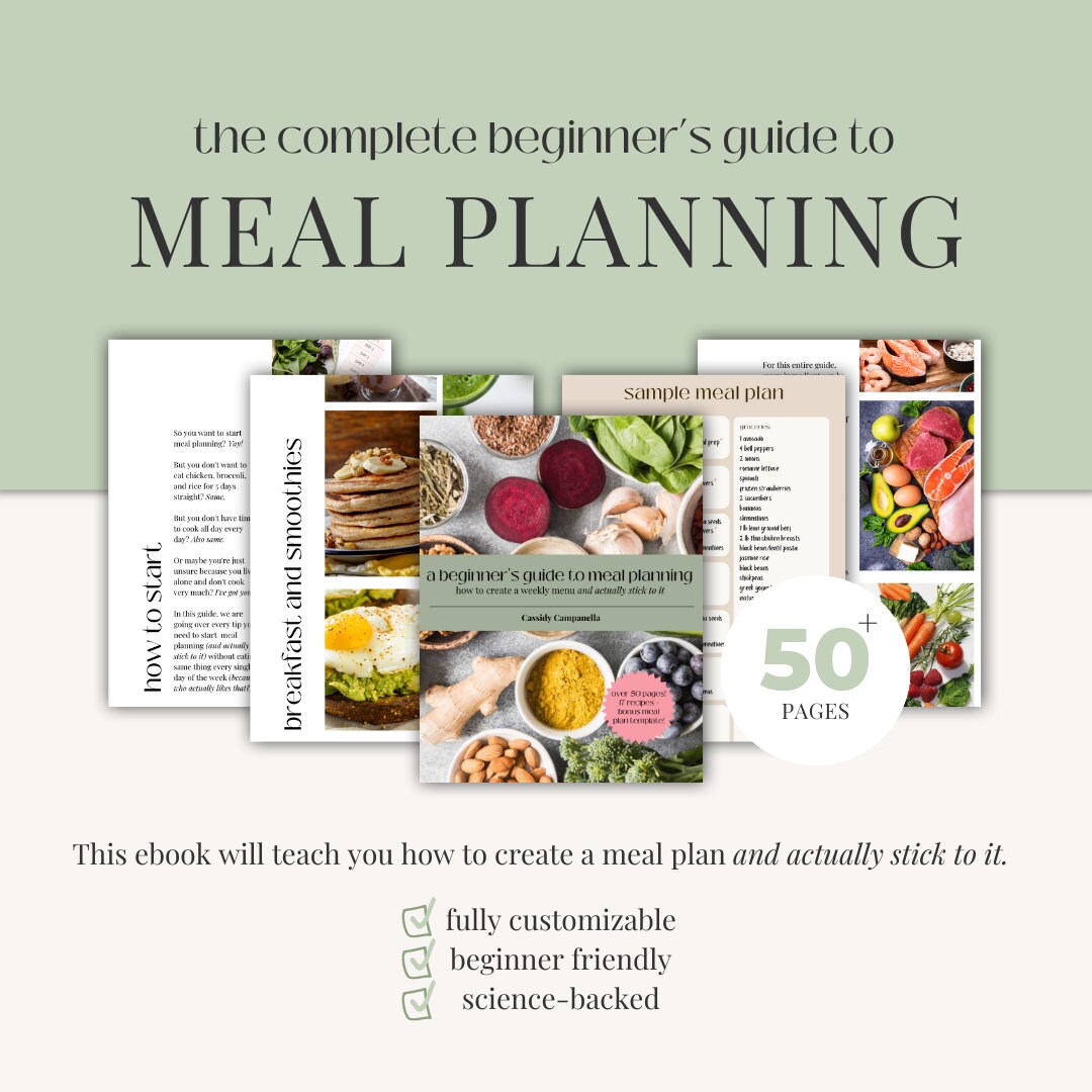 A Beginner's Guide to Meal Planning | Ebook, Digital Download, 50 ...