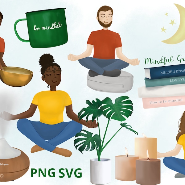 Mindfulness Clipart - Etsy