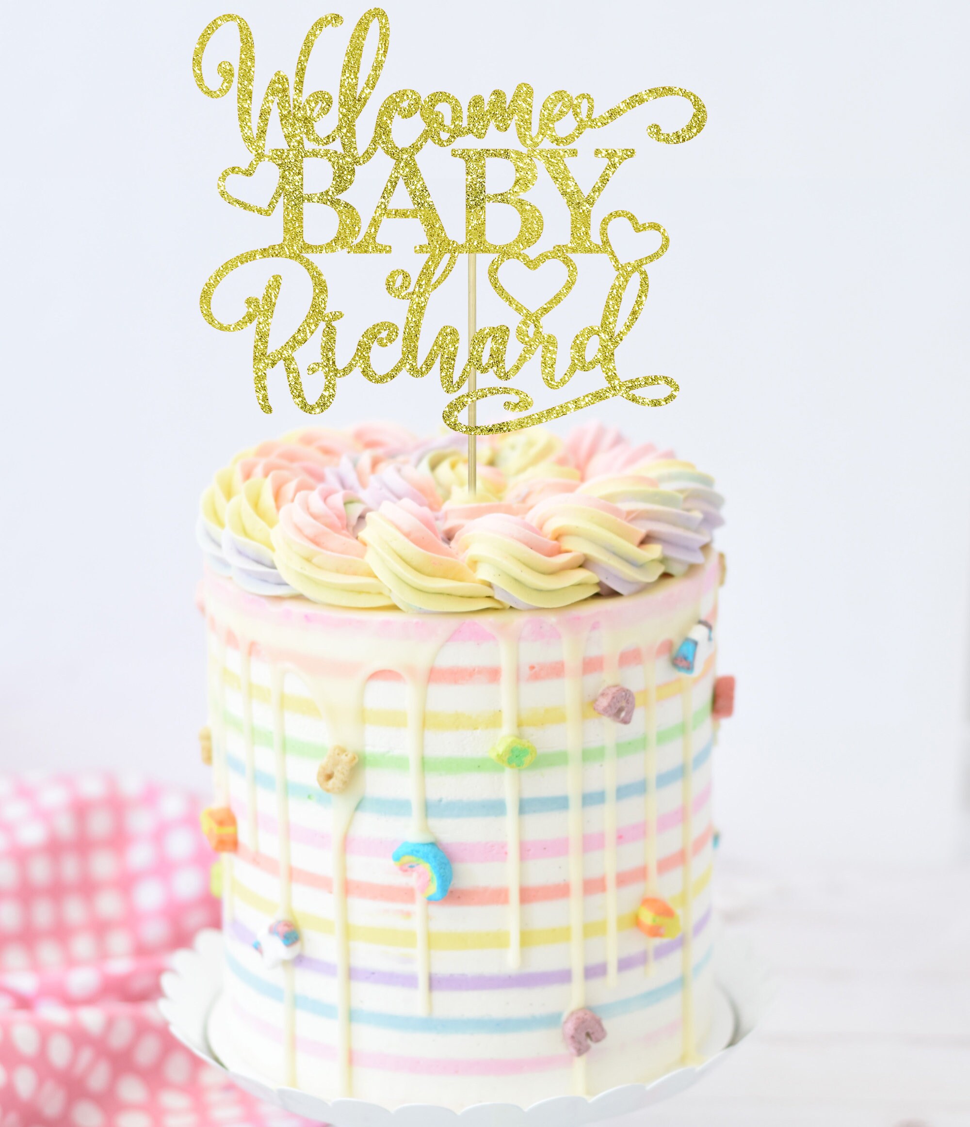 Personalized Welcome Baby Cake Topper Custom Cake Topper - Etsy