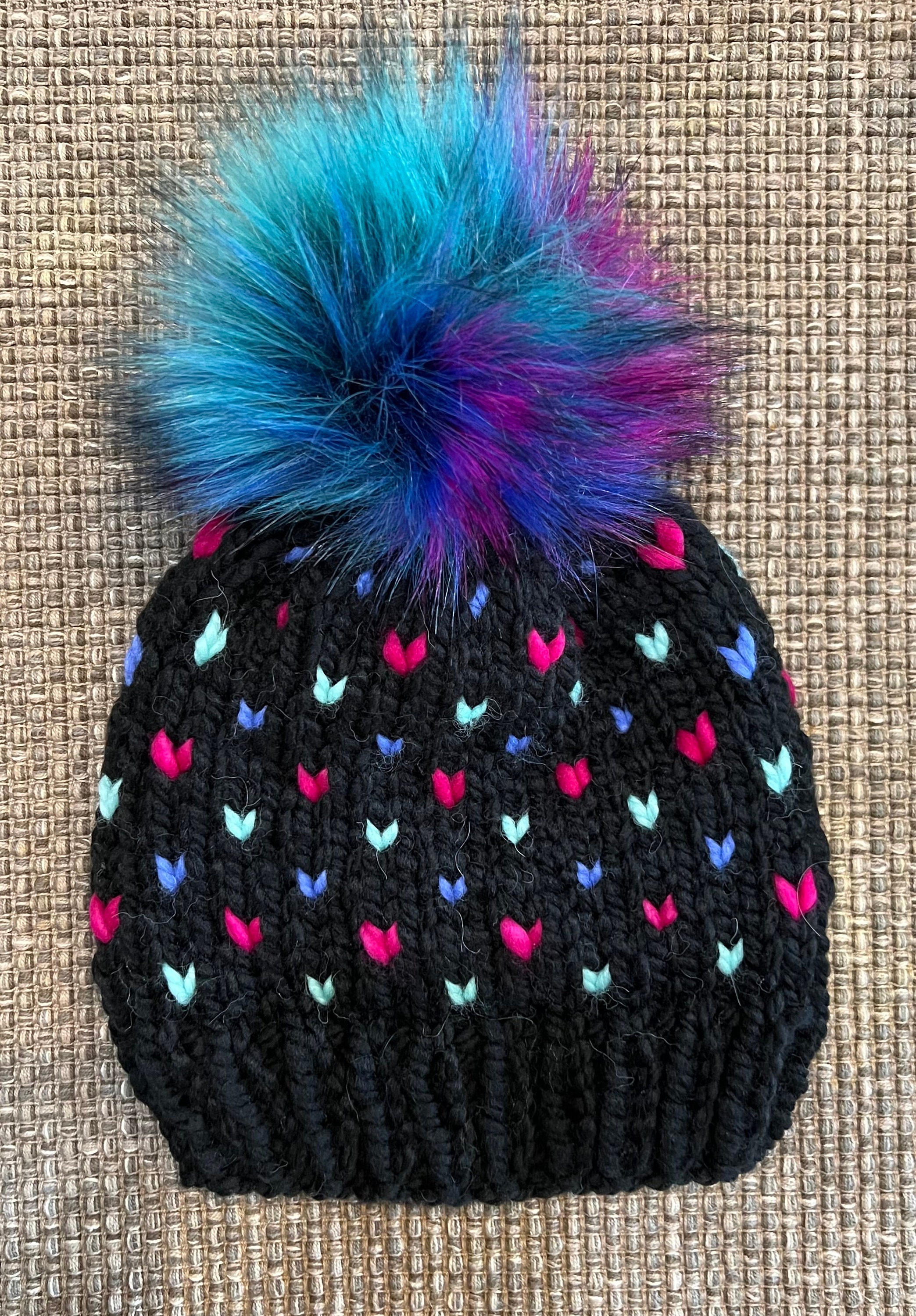 Northern Lights Fair Isle Beanie With Pompom - Etsy