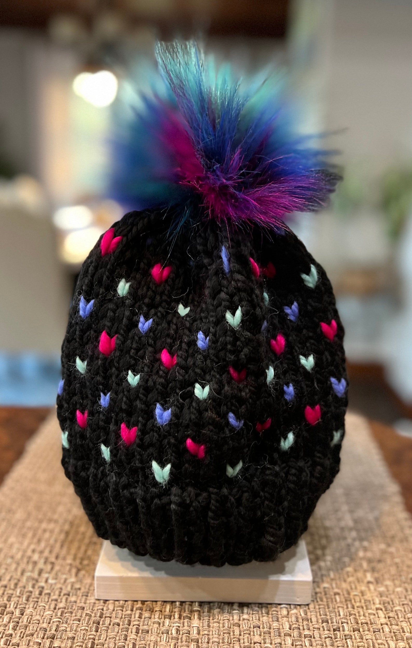 Northern Lights Fair Isle Beanie With Pompom - Etsy