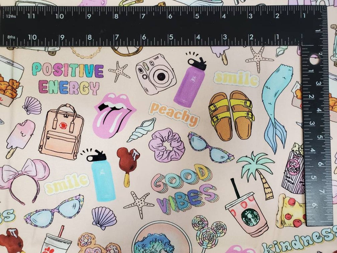 Disney VSCO Girl Tumbler Mask Cut Cotton Canvas Fabric 9L X 14W - Etsy