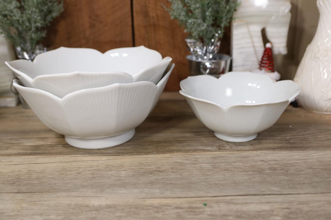 Set of 3 Bowls, Lotus by Pier 1. Two 8" Vegetable Bowls, and One 6 ...