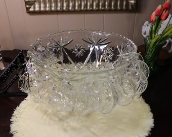 Large Glass Punch Bowl | Etsy