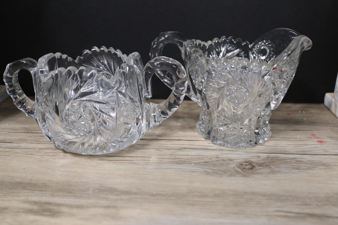 Imperial Glass-ohio 555 Clear EAPG Crystal Cream and Sugar Set. Thick Cut Heavy Crystal. - Etsy