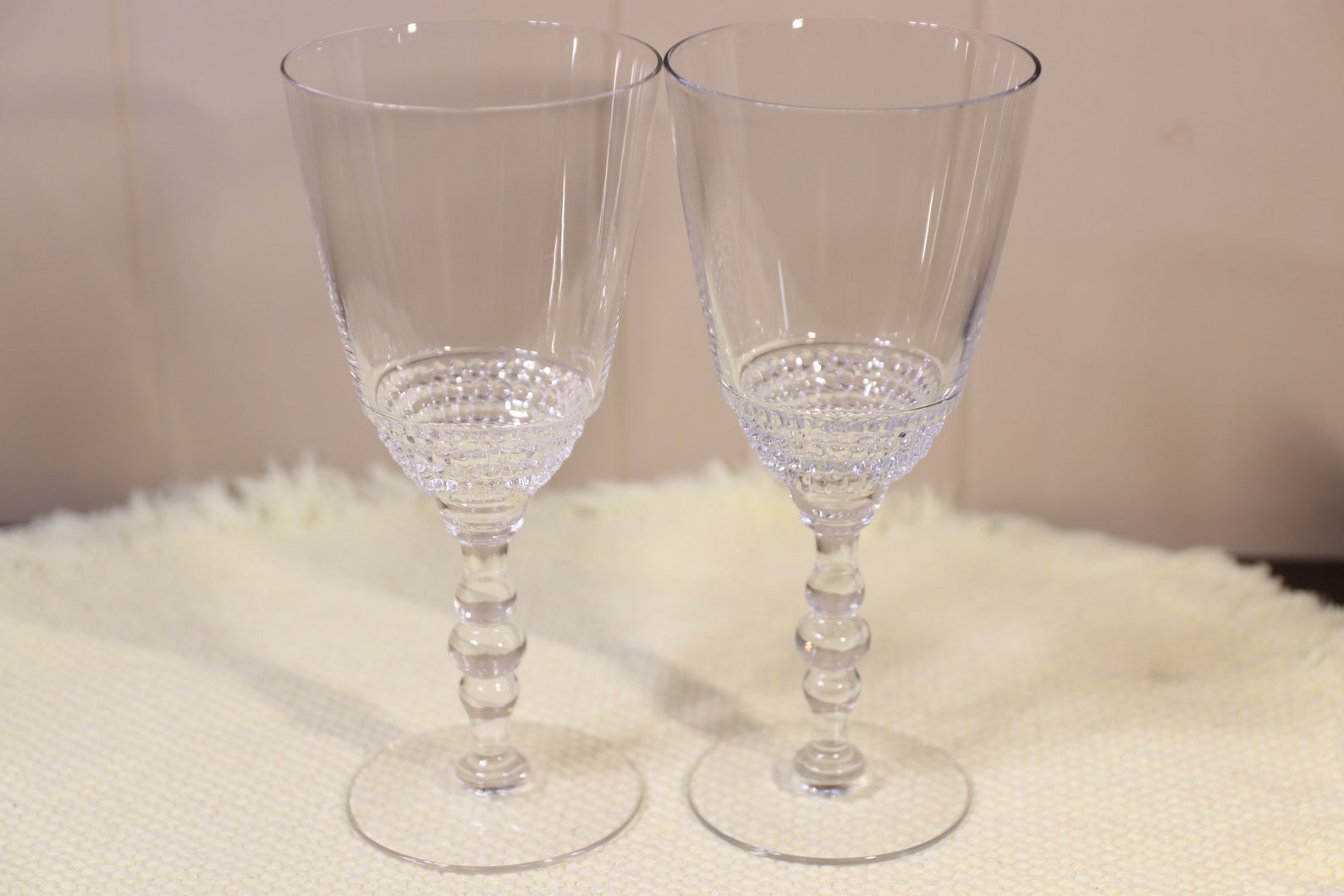 Duncan & Miller Teardrop Water Goblets, Clear Pressed Glass, Circa 1940 ...