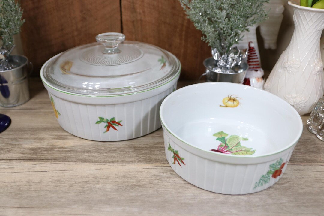 Andrea by Sadek Vegetable Garden Souffle Casserole Dishes (set of 2) - Etsy