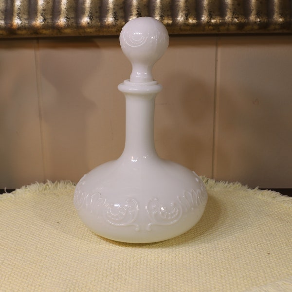 Milk Glass Decanter - Etsy