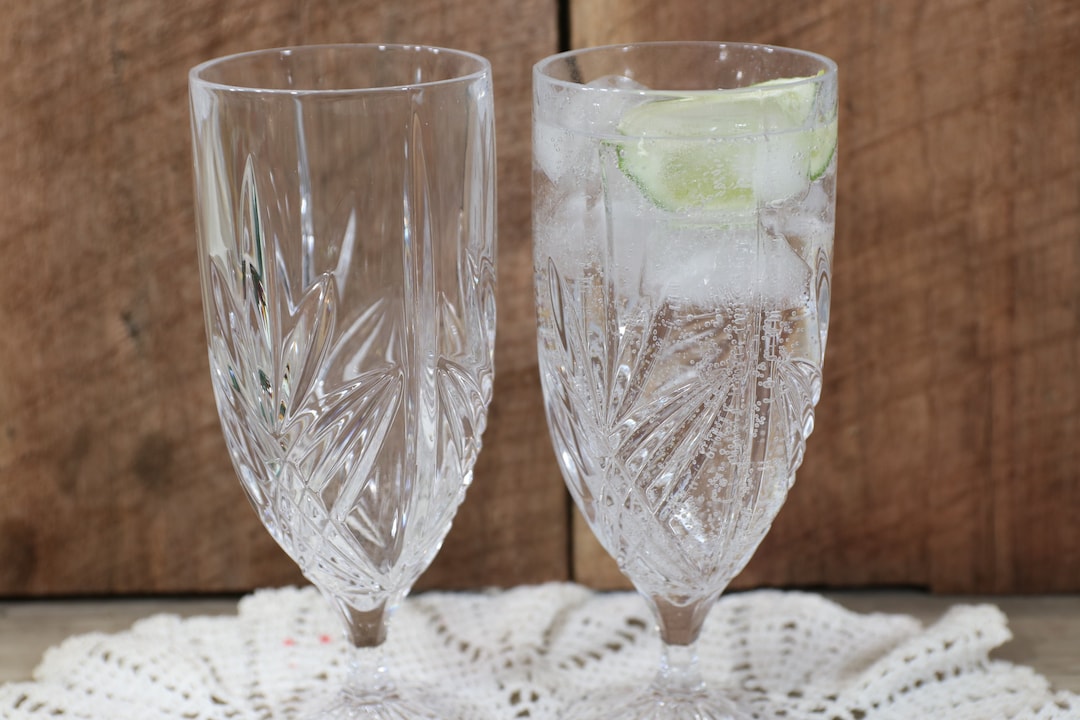 Dublin by Godinger Ice Tea Glasses. Beautiful Elegant Thick Cut Crystal ...