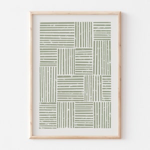 Mid Century Modern Wall Art Set Set of 5 Prints Sage Green | Etsy