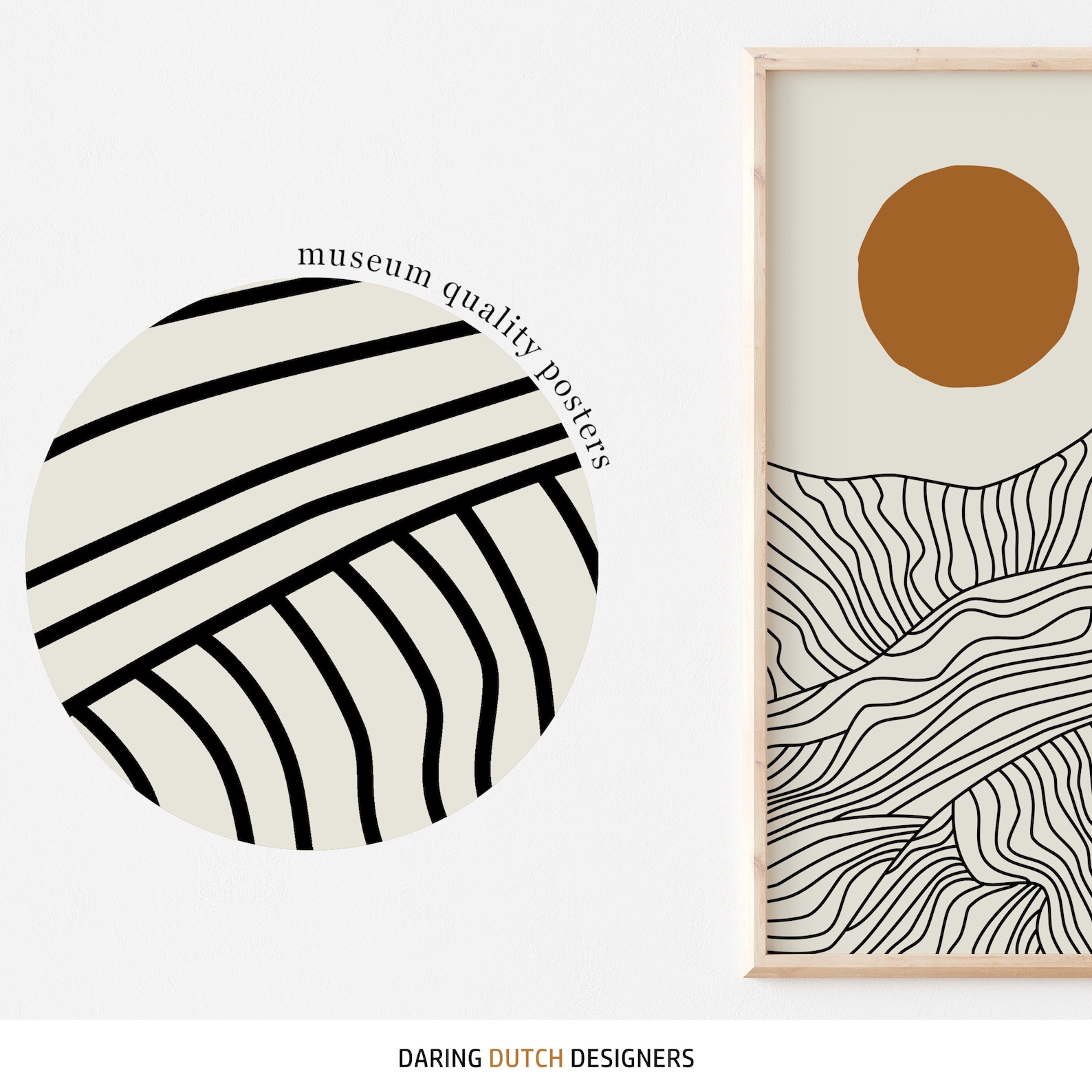 Japanese Alps | Japandi Sun Set of 3 Prints | Abstract Line Art | Line ...