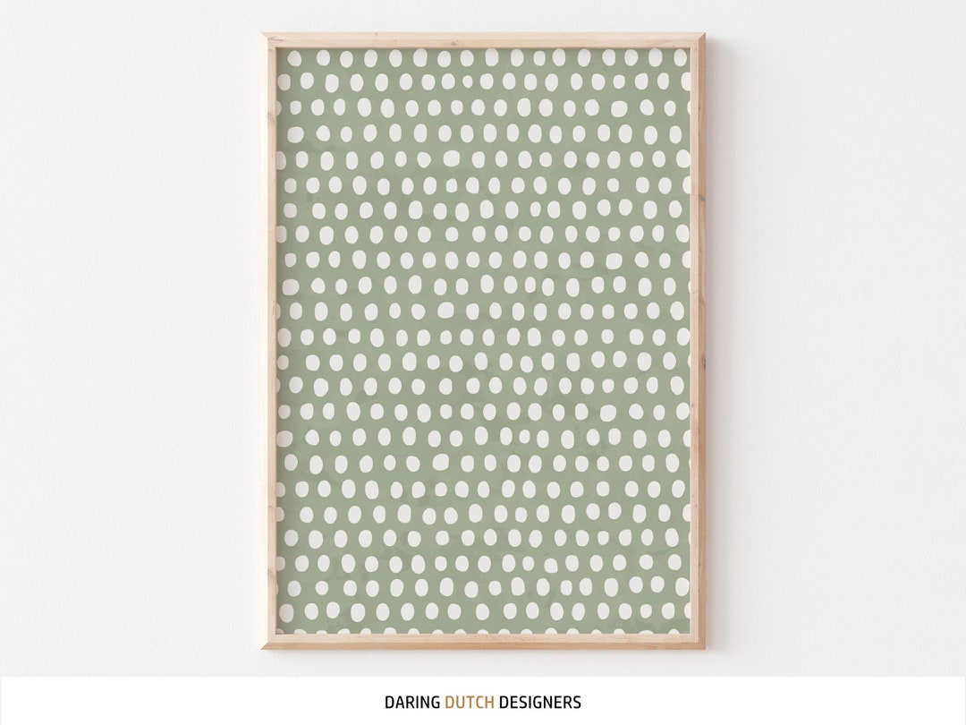 Sage Green Polka Dots Printable Wall Art | Seamless Pattern Print ...