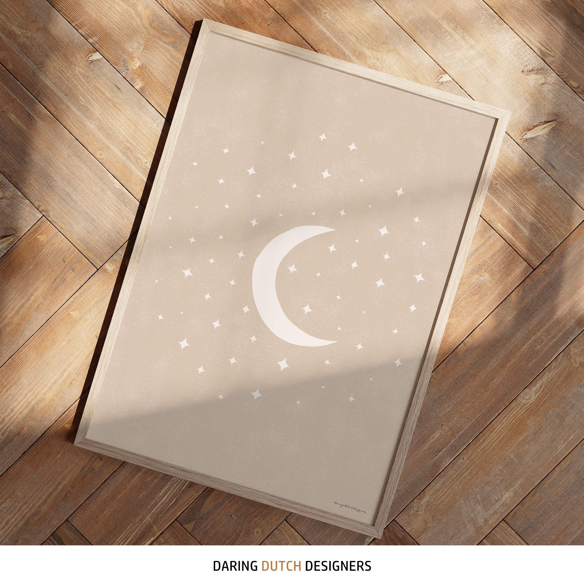 Neutral Sun and Moon Wall Art Set of 2 | Beige Home Decor for Apartment ...