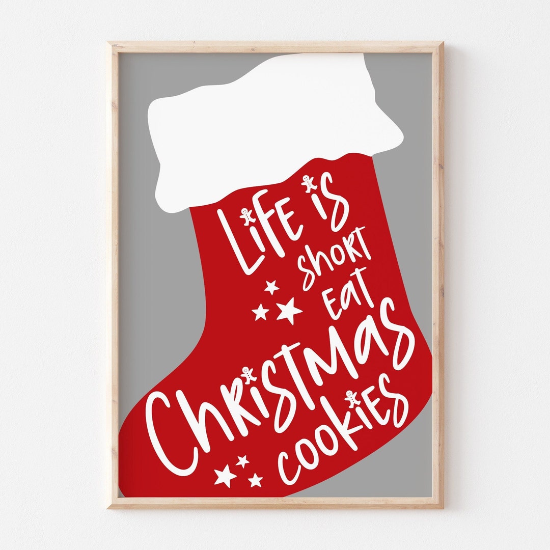 Christmas Saying Printable Wall Art Christmas Stocking With Quote Funny ...